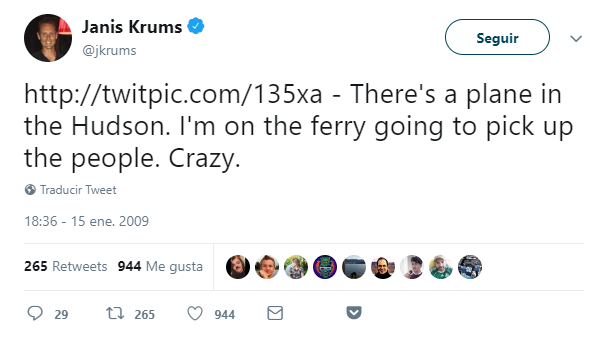 Hay una foto de un avión en el río Hudson o el día que Twitter cambió - La Vanguardia